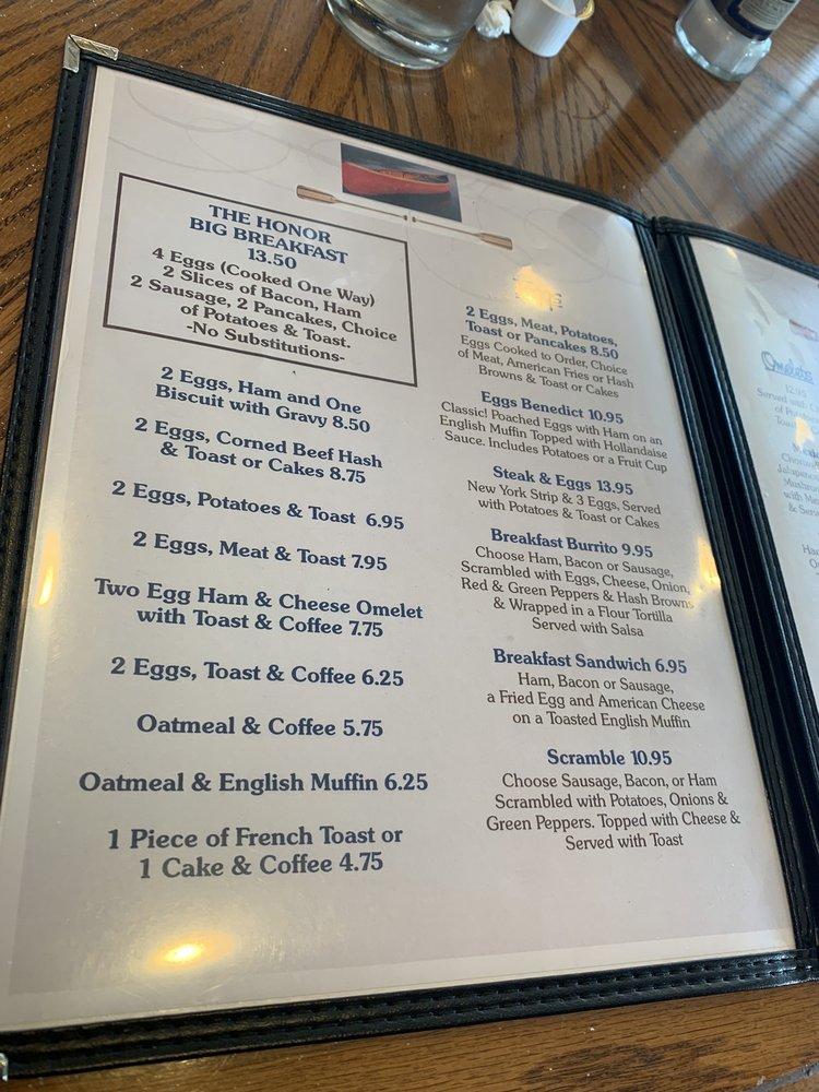 Menu at Platte River Inn restaurant, Honor