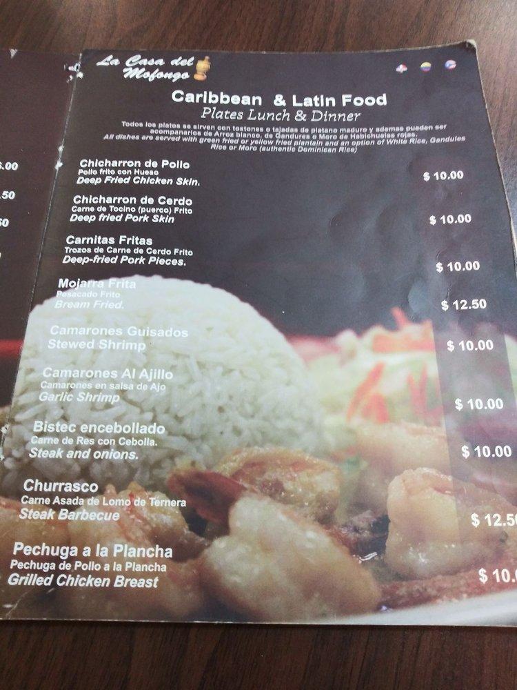 Menu at La Casa Del Mofongo restaurant, Houston, 125 E Edgebrook Dr suite c