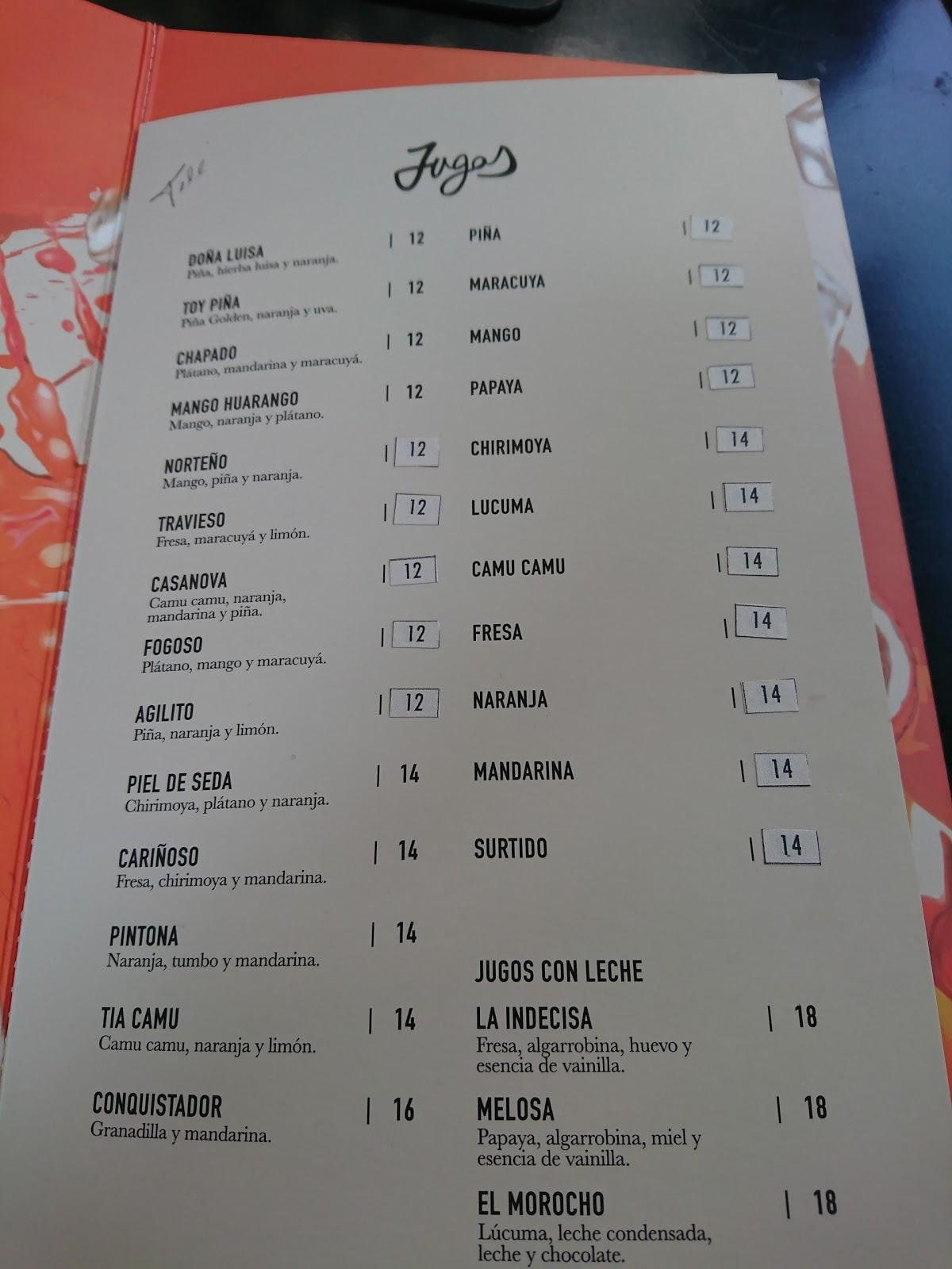 Carta del restaurante Tanta Jockey Plaza, Santiago del Surco, Av ...