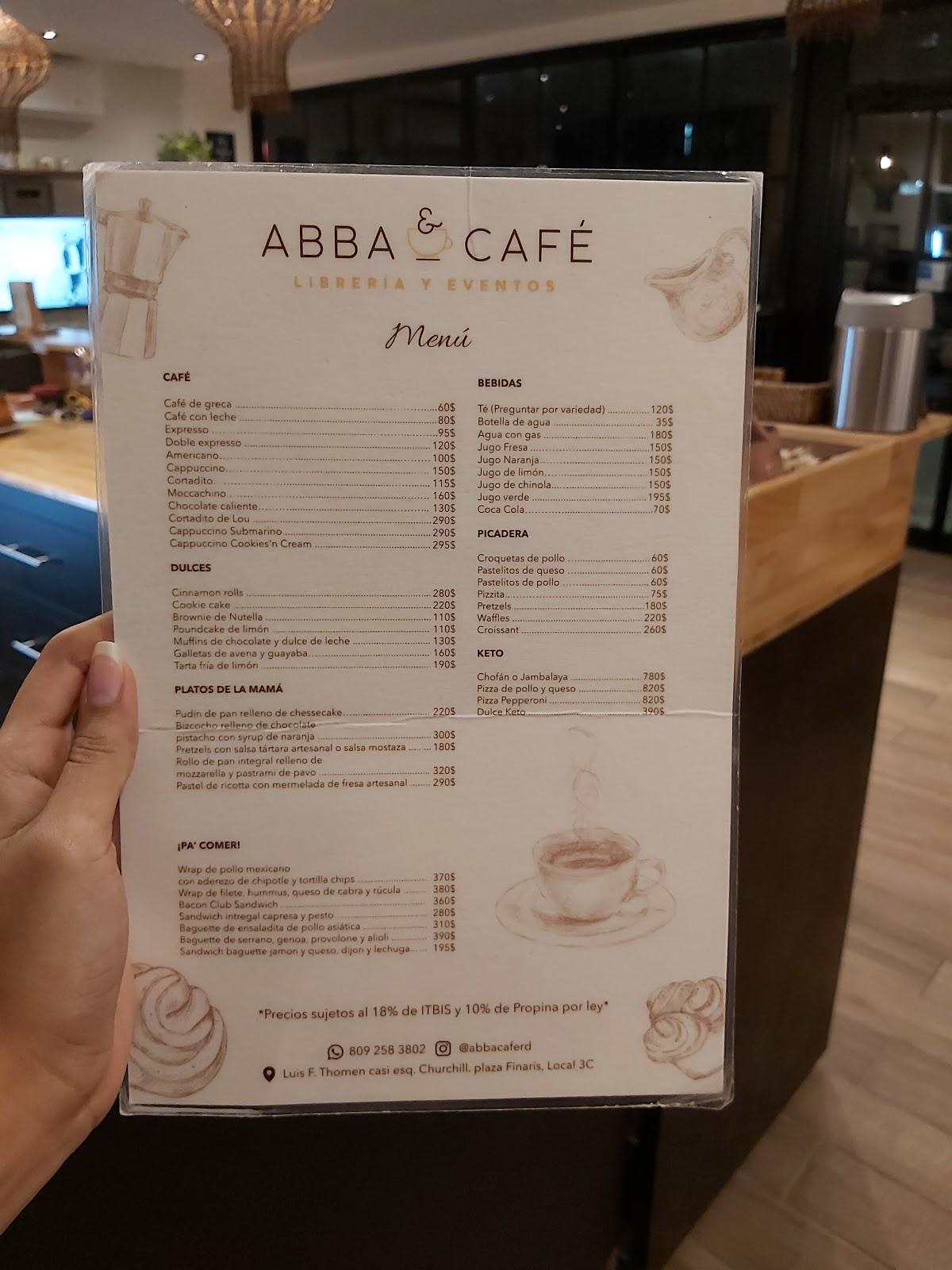 Carta de Abba Café Libreria y Eventos, Santo Domingo