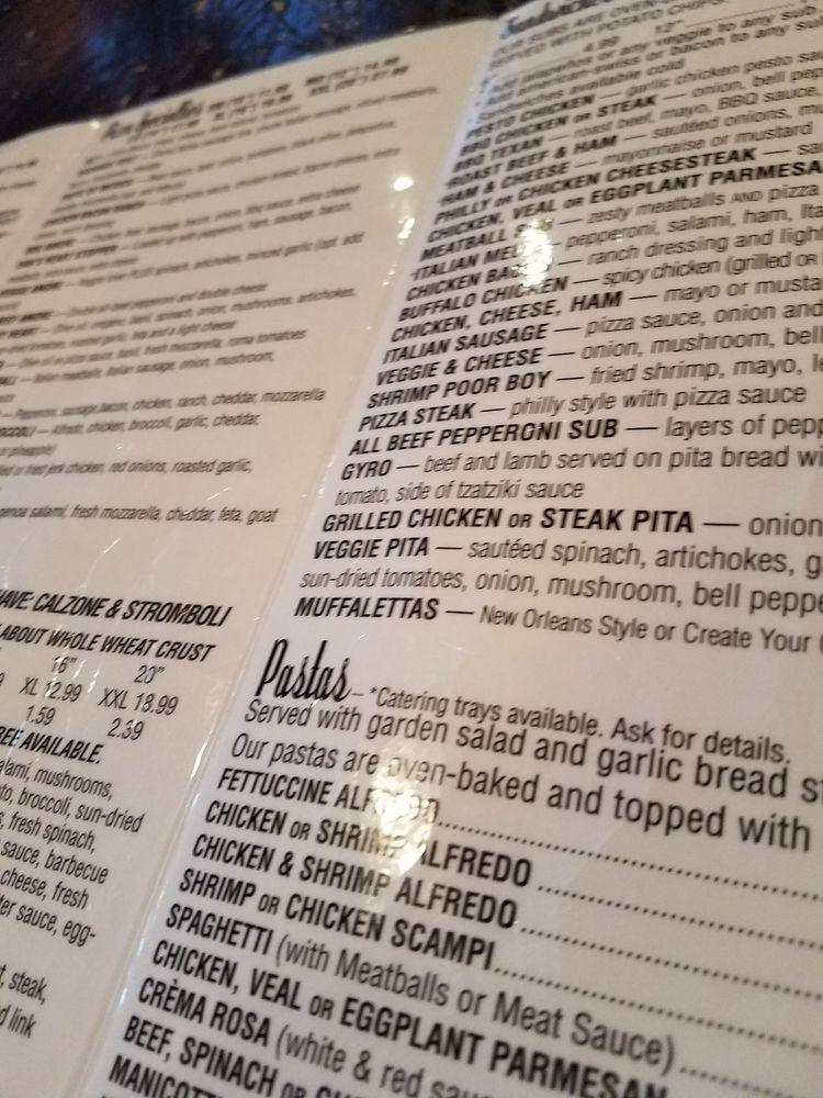 Menu at Dan's Pizza Co. pub & bar, Webster
