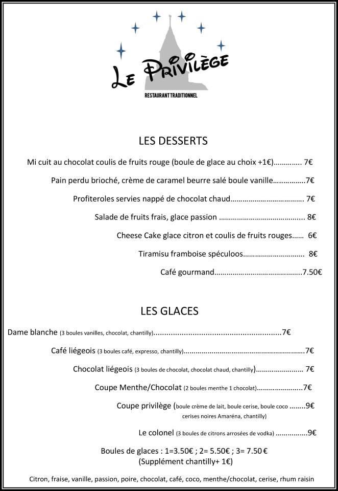 Menu au Le Privilège restaurant, Berchères-sur-Vesgre, 5 Pl. de l'Église