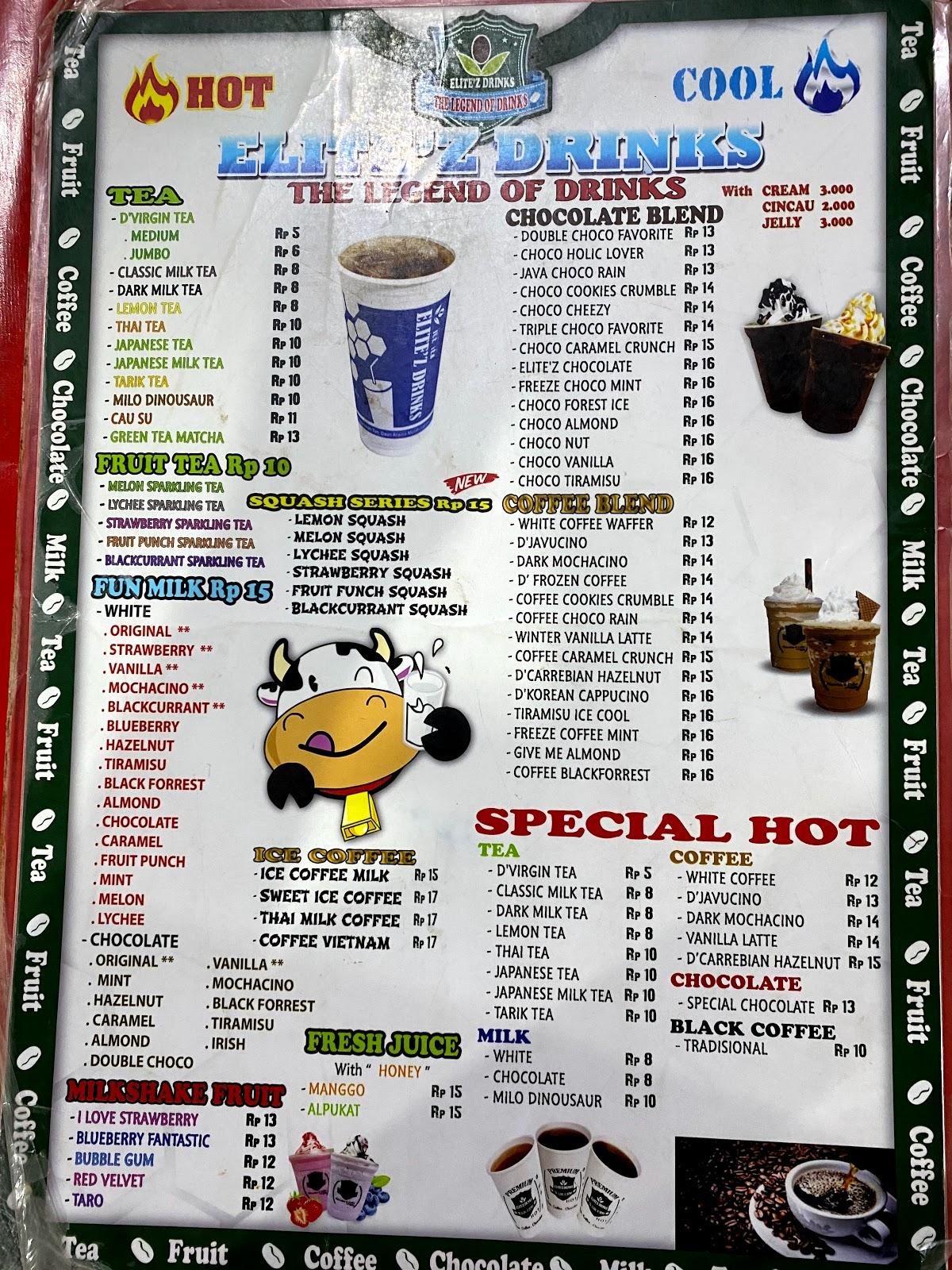 Menu at Daily Plate restaurant, Samarinda