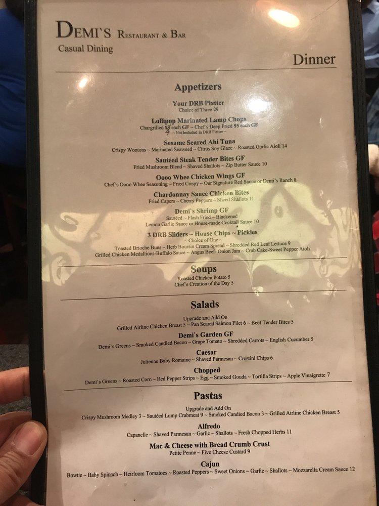 Menu at Demi's Restaurant & Bar, Detroit