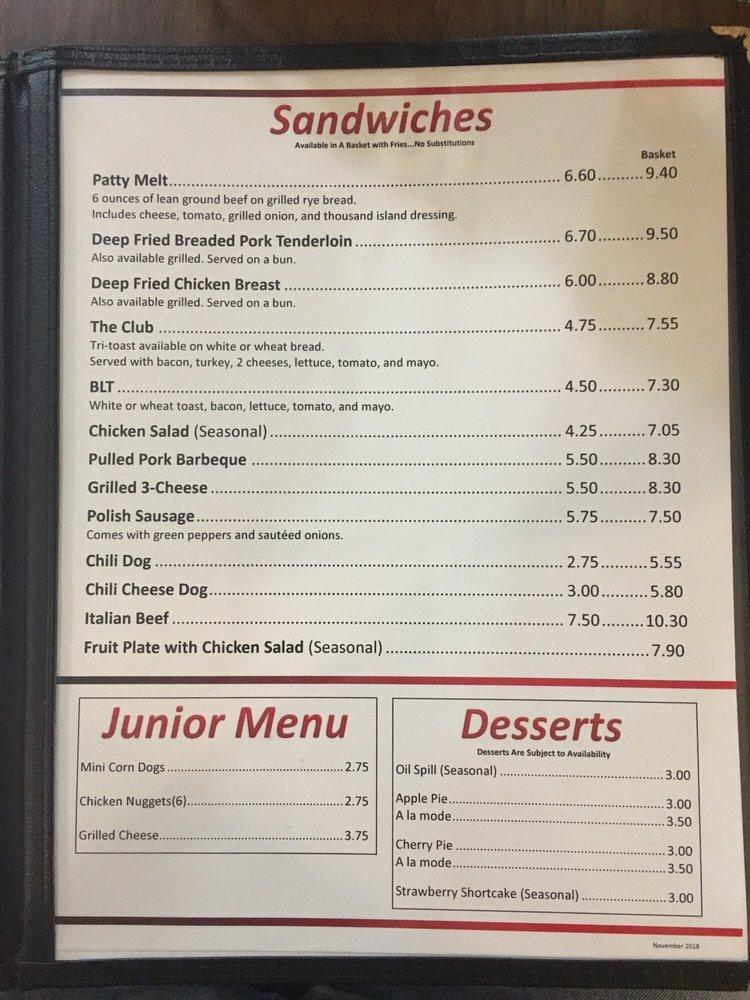 Menu at Fast Lanes & Pit Stop Restaurant, Hoopeston