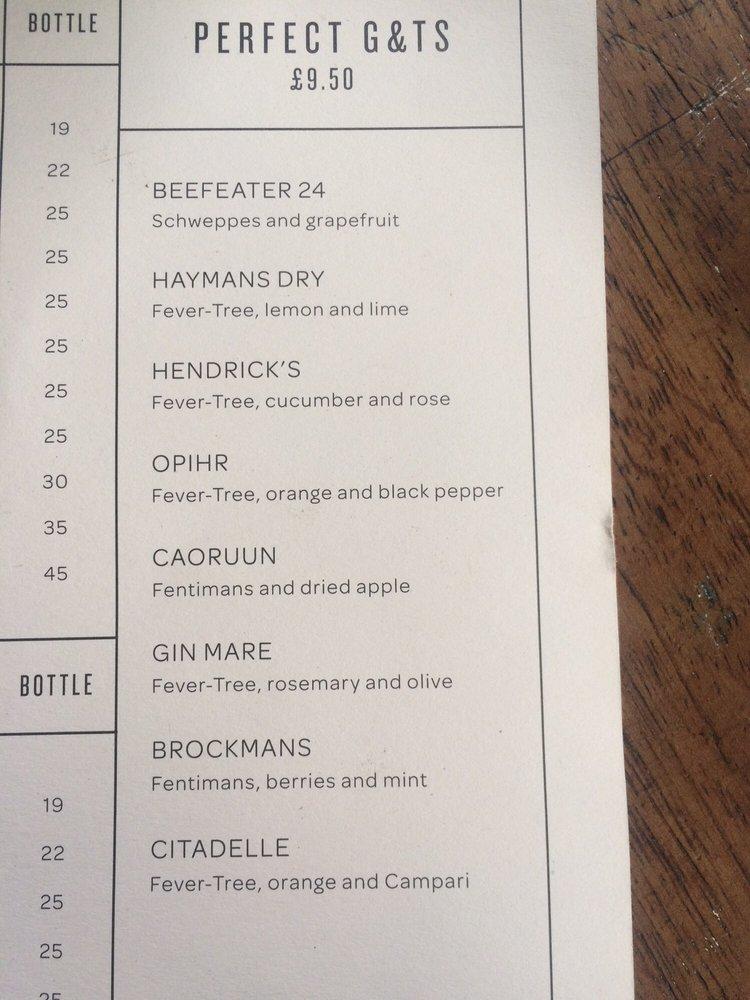 Menu at Heist Bank pub & bar, London
