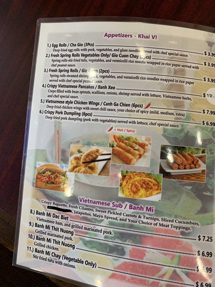 Menu at Phở Photastic Vietnamese Noodle Soup restaurant, Vero Beach