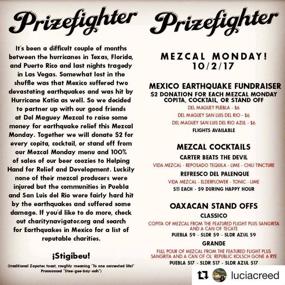 Menu at Prizefighter pub & bar, Emeryville