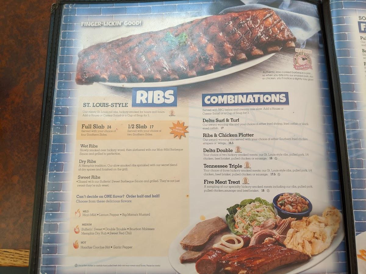 Menu at Red Hot and Blue Fairfax BBQ, Fairfax