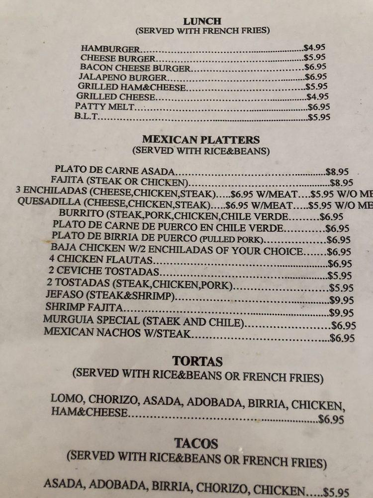 Menu at Salt Flats Cafe, Wendover, 85 Skyhawk Dr