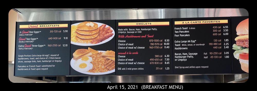 Menu at Nation's Giant Hamburgers & Great Pies desserts, Sacramento