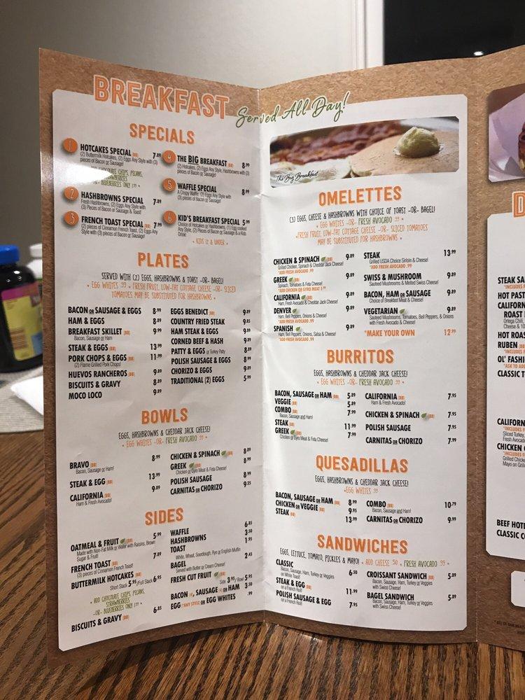 Menu at Bravos California Fresh restaurant, Mission Viejo