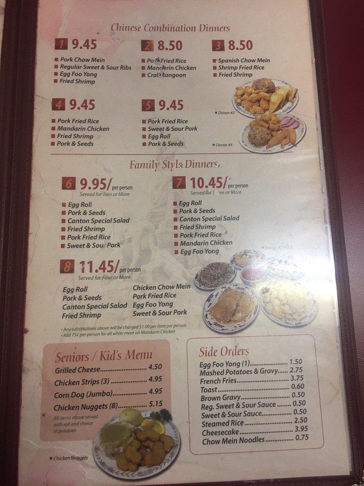 Menu at Canton Café restaurant, Caldwell