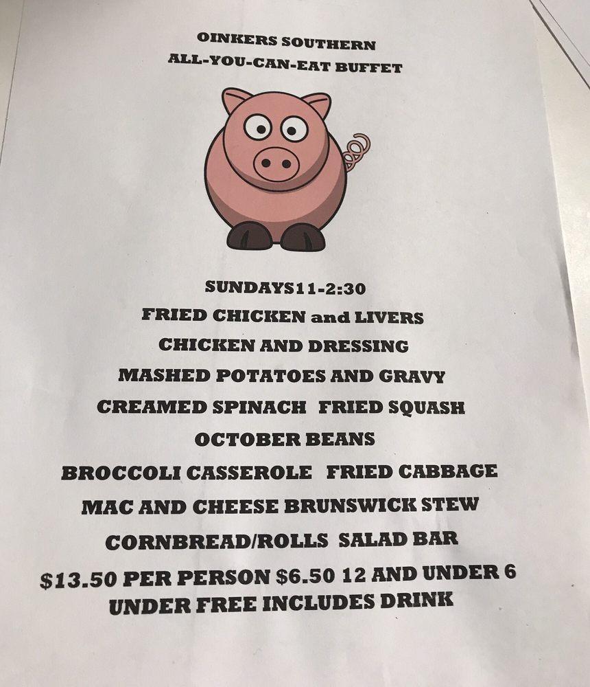 Menu at Oinkers BBQ, Clayton, 2353 Hwy 441