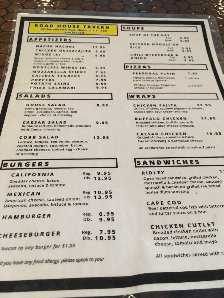 Menu at Road House Tavern pub & bar, Elmsford