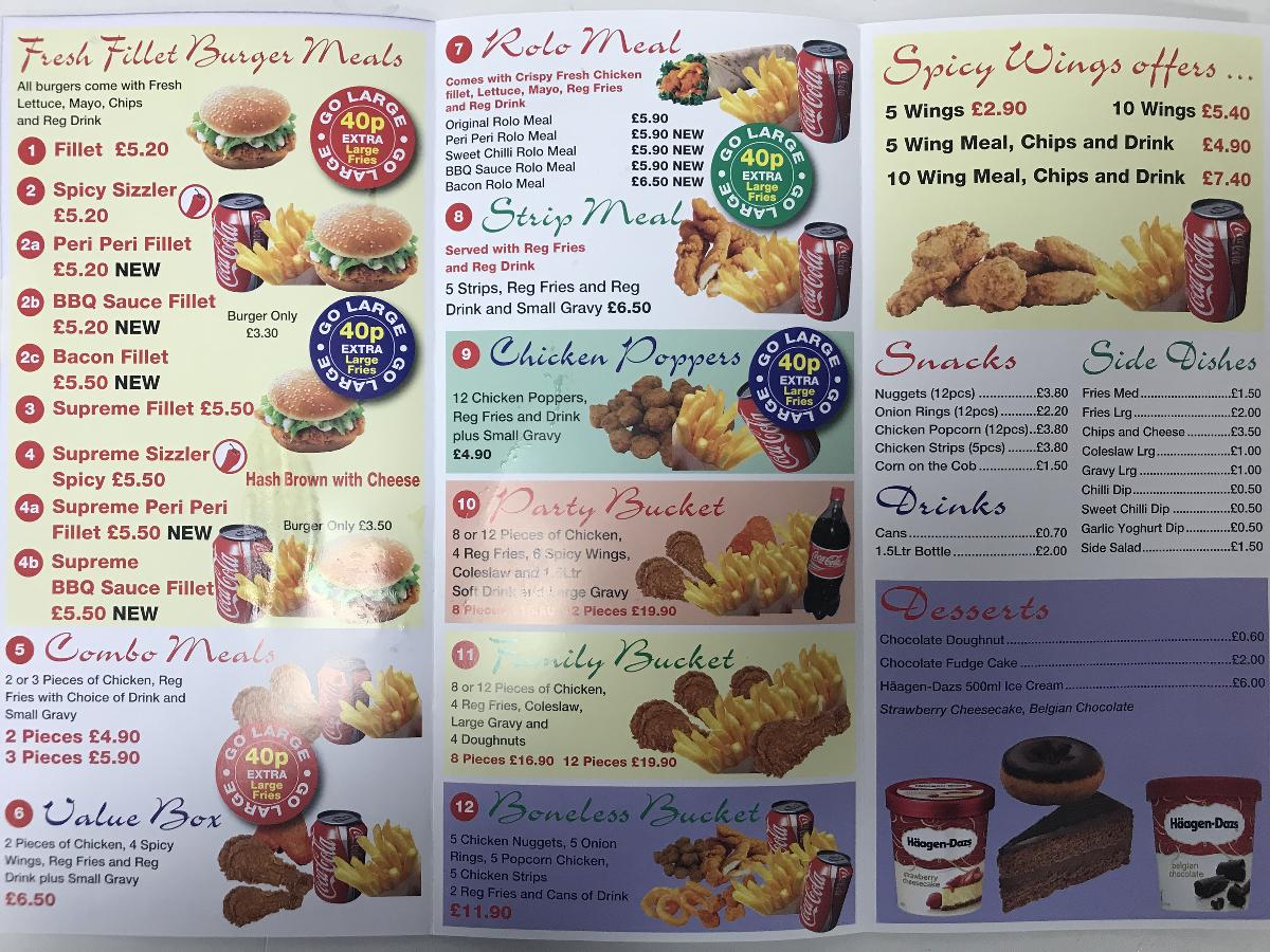 Menu at Selby Fried Chicken, Selby