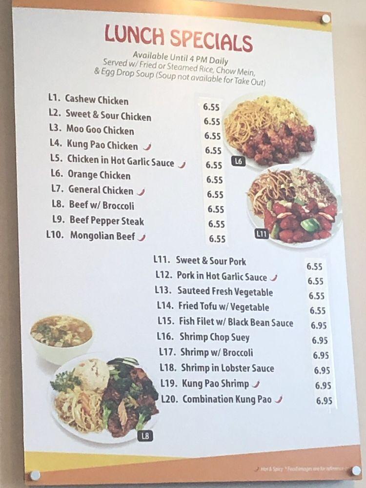 Menu at China Dragon restaurant, Las Vegas