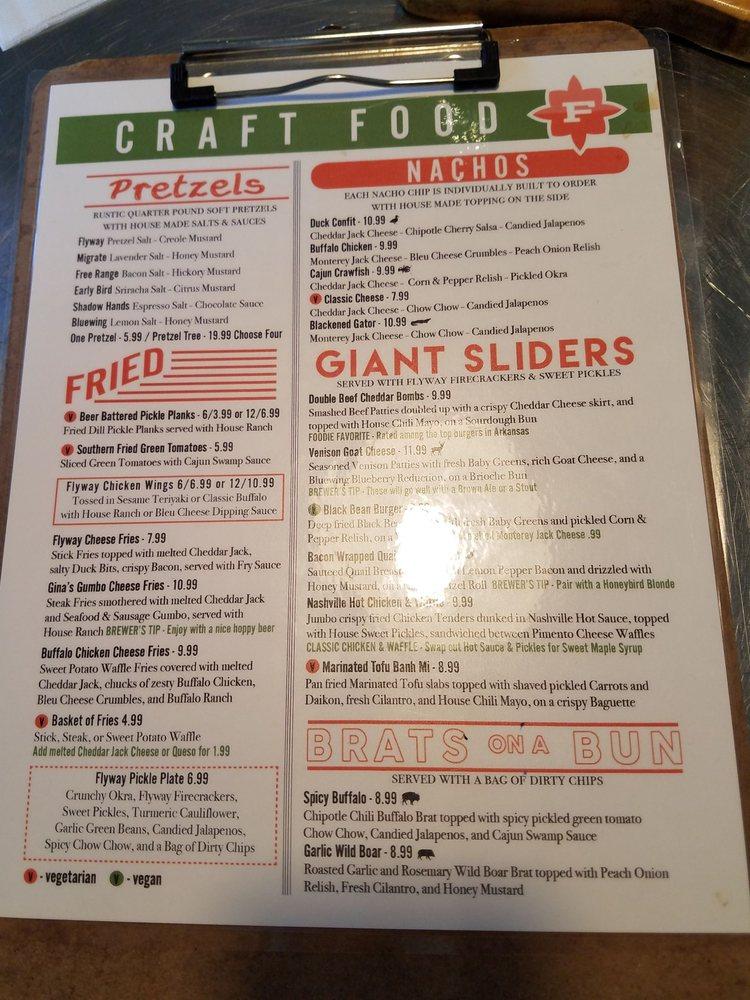 Menu at Flyway Brewing pub & bar, North Little Rock