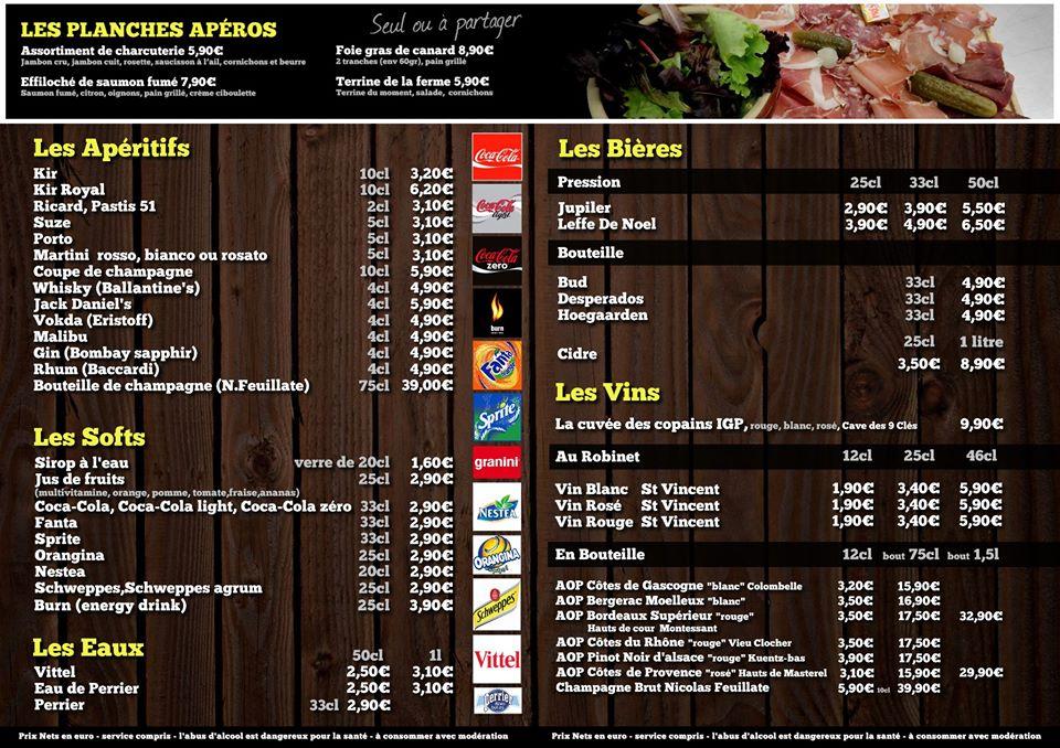 Menu at La Ferme restaurant, Jouy-aux-Arches