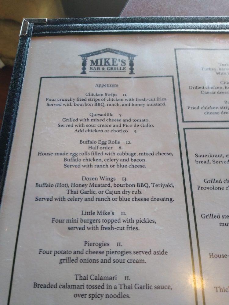 Menu at Mike's Bar & Grill, Berea