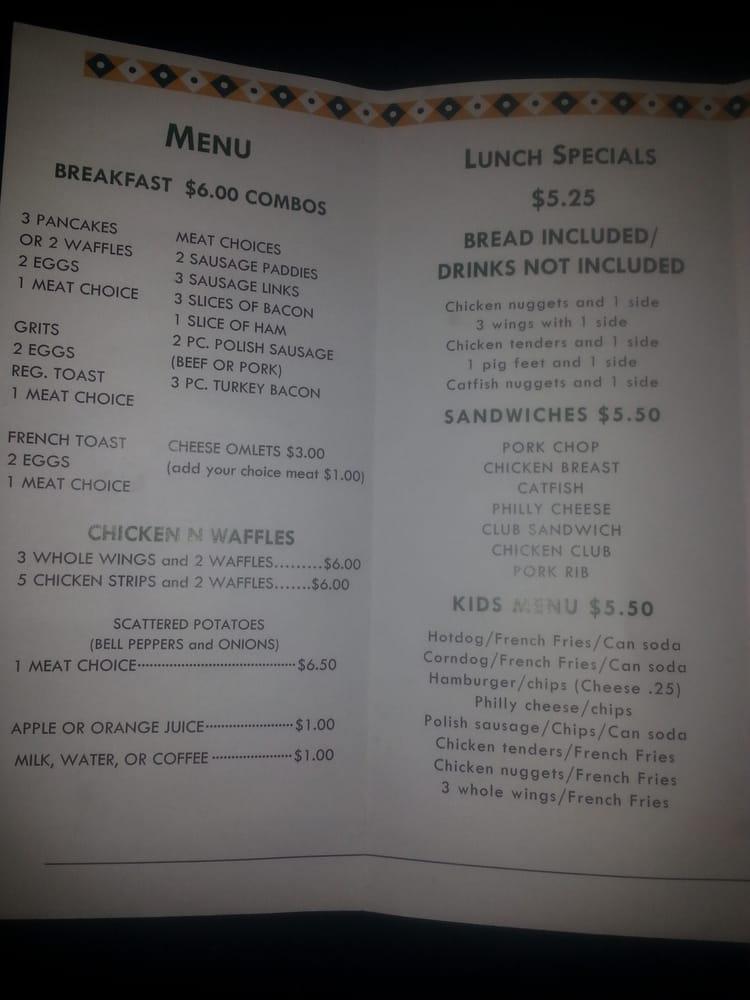 Menu at OLE Triana Mill restaurant, Triana
