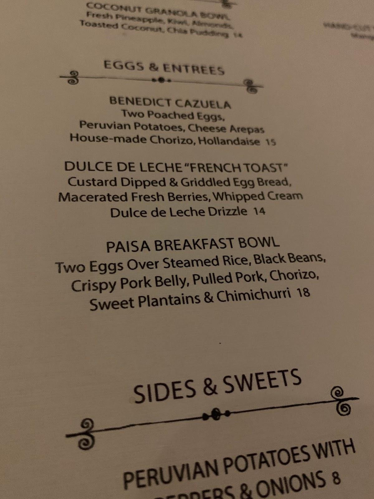 Menu at CHICA Las Vegas pub & bar, Las Vegas, S Las Vegas Blvd St 106