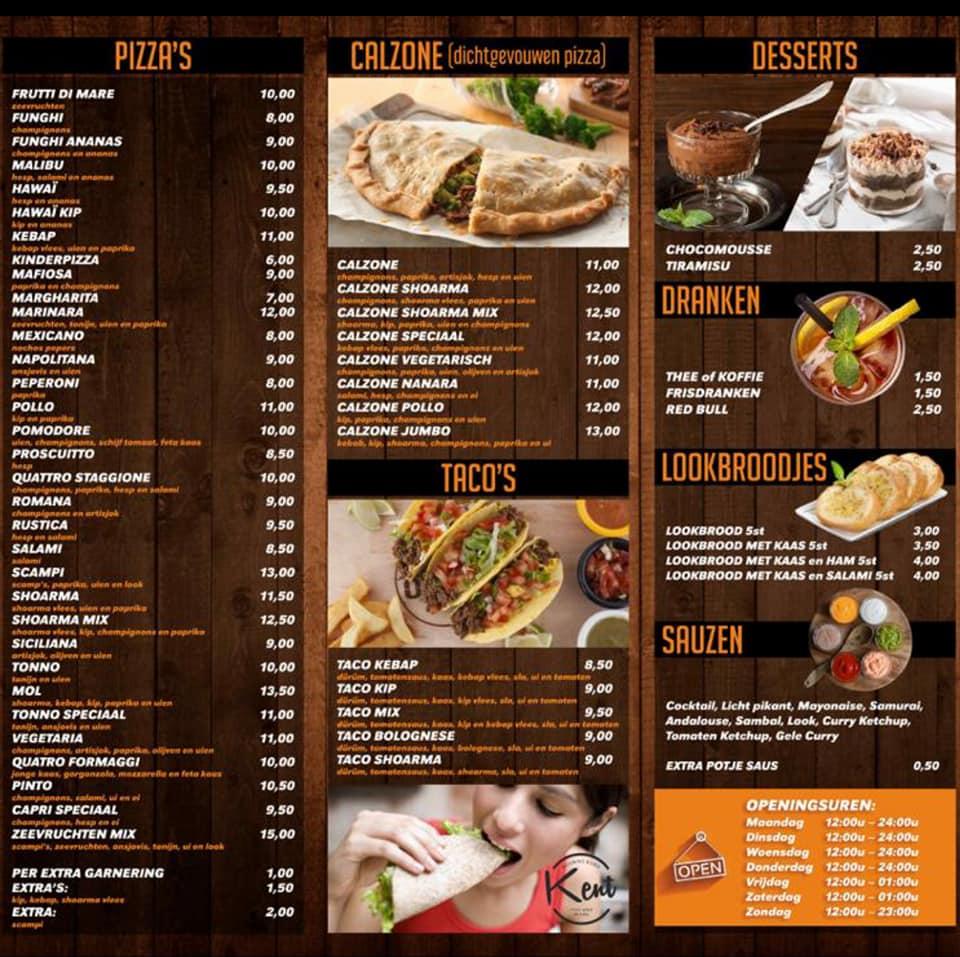 Speisekarte von Kent Pizza & Kebab, Mol