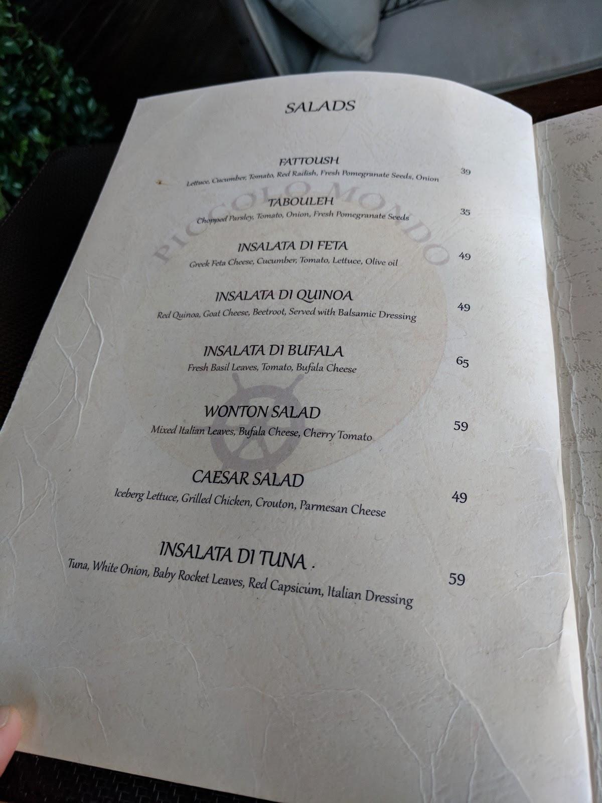 Menu at Piccolo Mondo SHZ Cafe /Shisha Lounge / Hookah Bar /, Dubai, 26 ...
