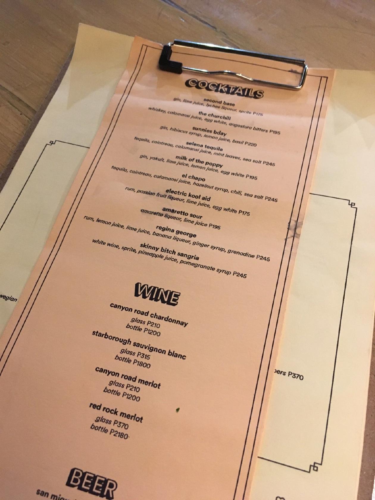 Menu at Sunnies Cafe, Taguig, H322+76V