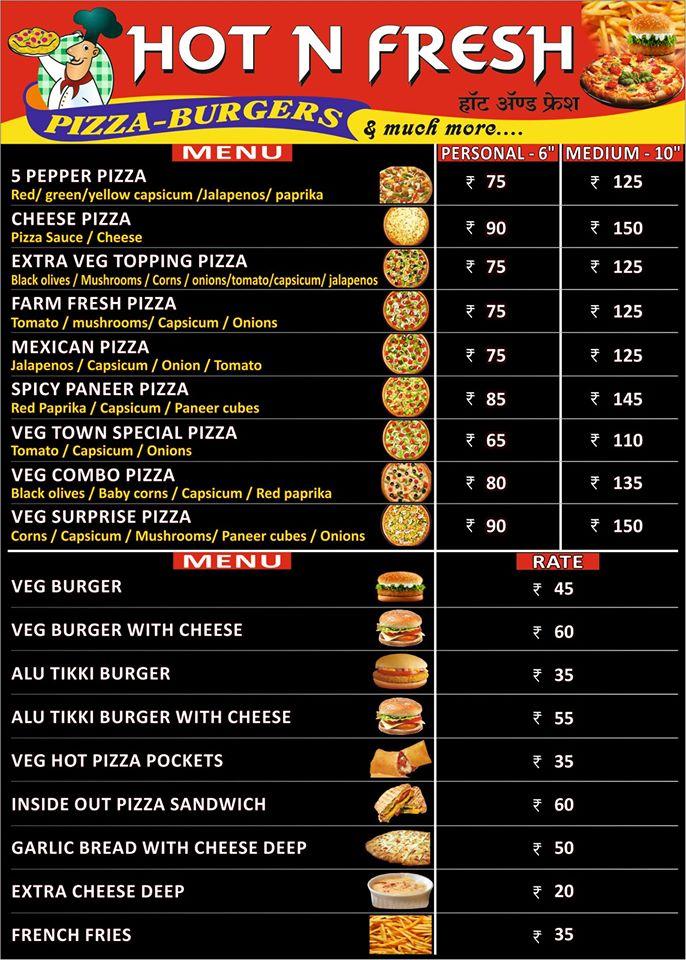 Menu at HOT N FRESH,Pure Veg Fastfood & Meal...., Dapoli