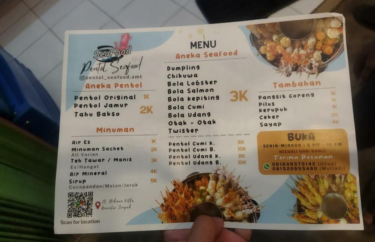 Menu at Pentol Seafood restaurant, Antasari