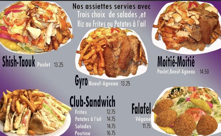 Menu au Le Tarbouche restaurant, Granby