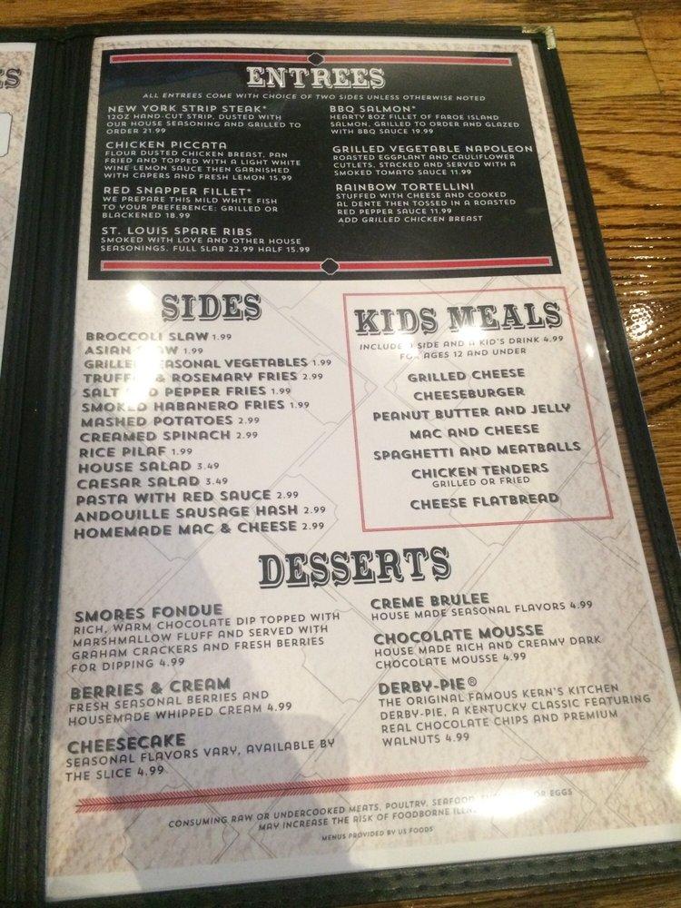 Menu at Left Field Tavern pub & bar, Oxford