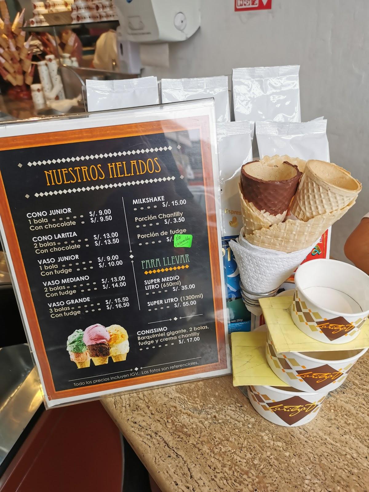 Menu at Heladeria Laritza D' Plaza San Miguel restaurant, San Miguel