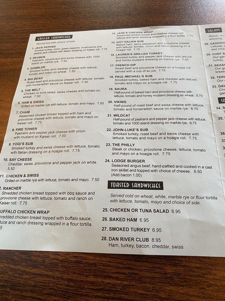 Menu at River Rock Cafe, Danbury