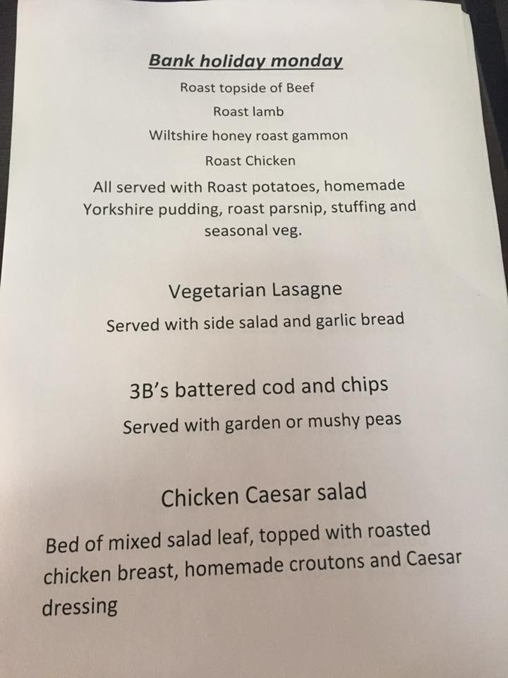 Menu at The Bear Hotel pub & bar, Marlborough