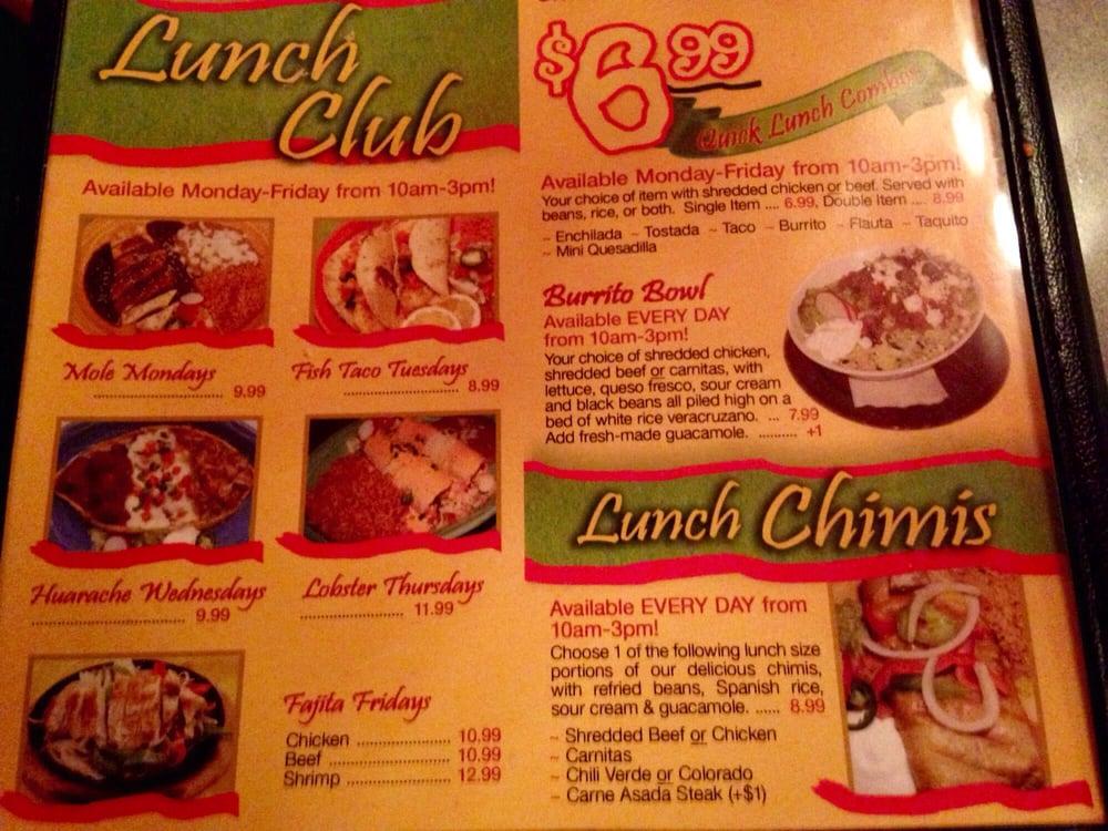 Menu at Guadalajara Original Grill pub & bar, Tucson, E Prince Rd
