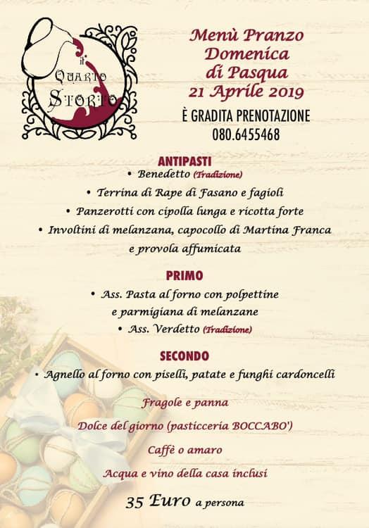 Menu at Il Quarto Storto - Trattoria restaurant, Bitonto