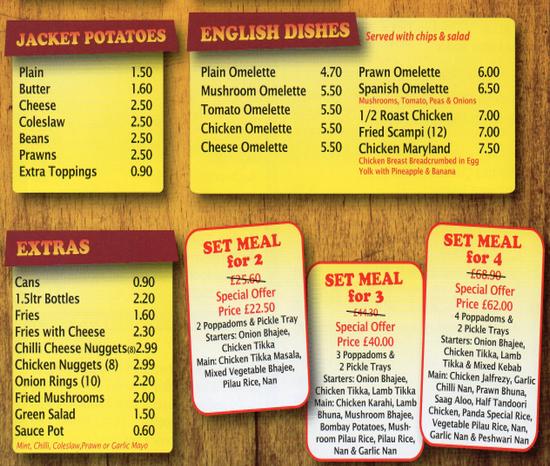 Menu at Panda Express fast food, Ashbourne