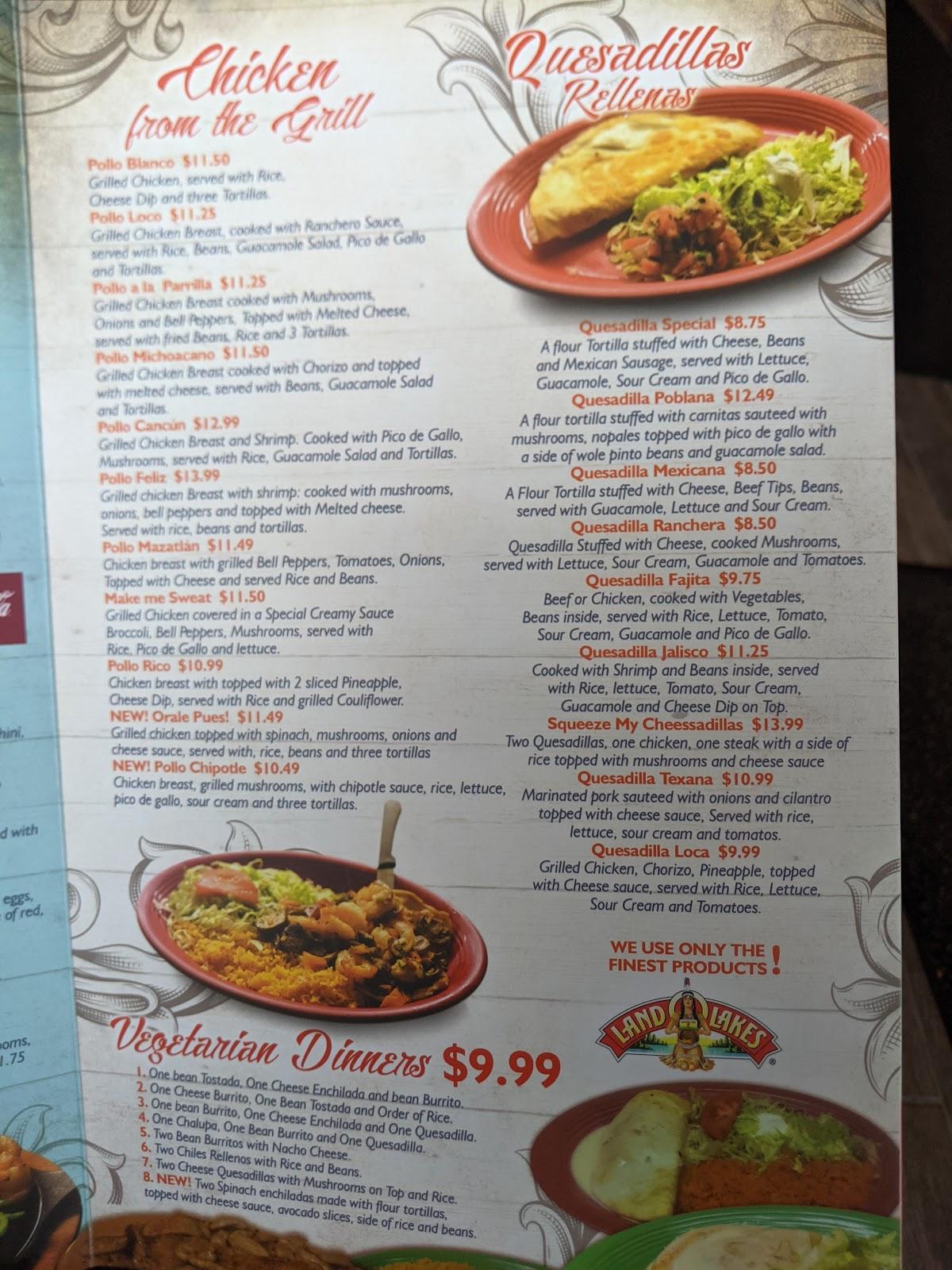 Menu at El Canelo Mexican Restaurant, North Kansas City