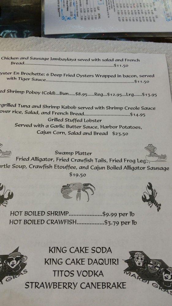 Menu at Harbor Seafood & Oyster Bar, Kenner