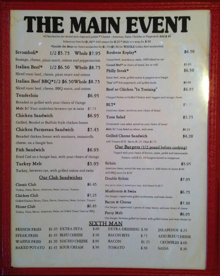 Menu at Keystone Sports Review (KSR) pub & bar, Indianapolis