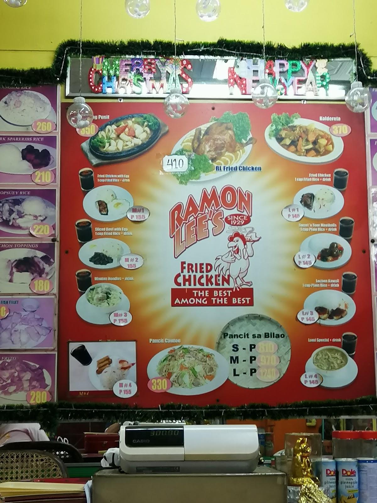 Menu at Ramon Lee Panciteria restaurant, Manila