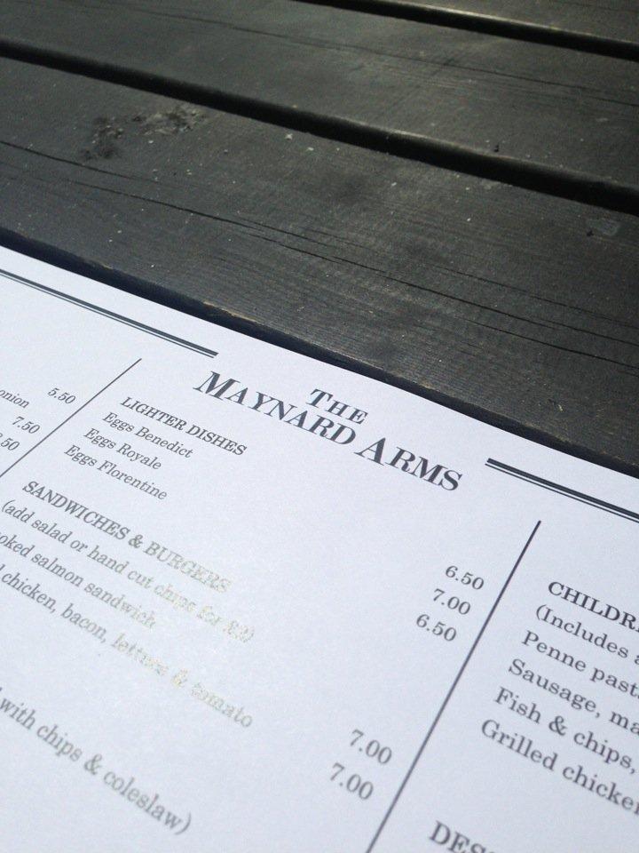 Menu at The Maynard Arms pub & bar, London
