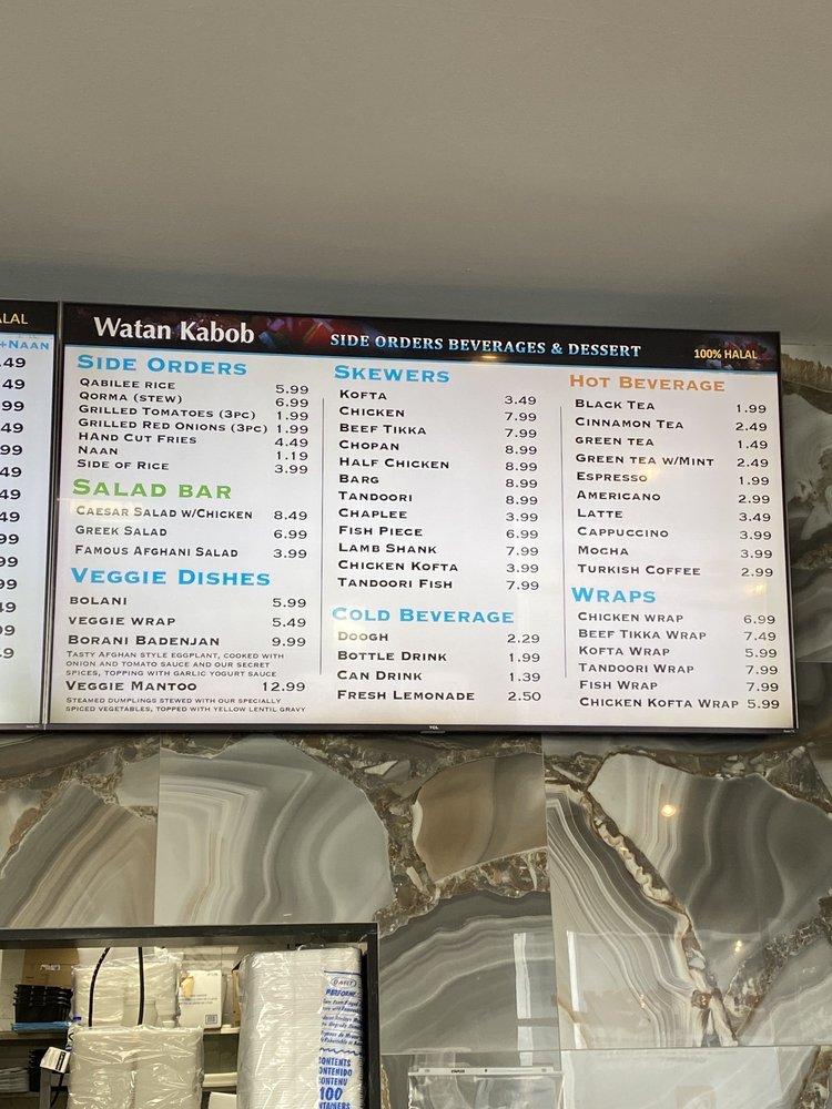 Menu at Watan Kabob - Financial Drive restaurant, Mississauga ...