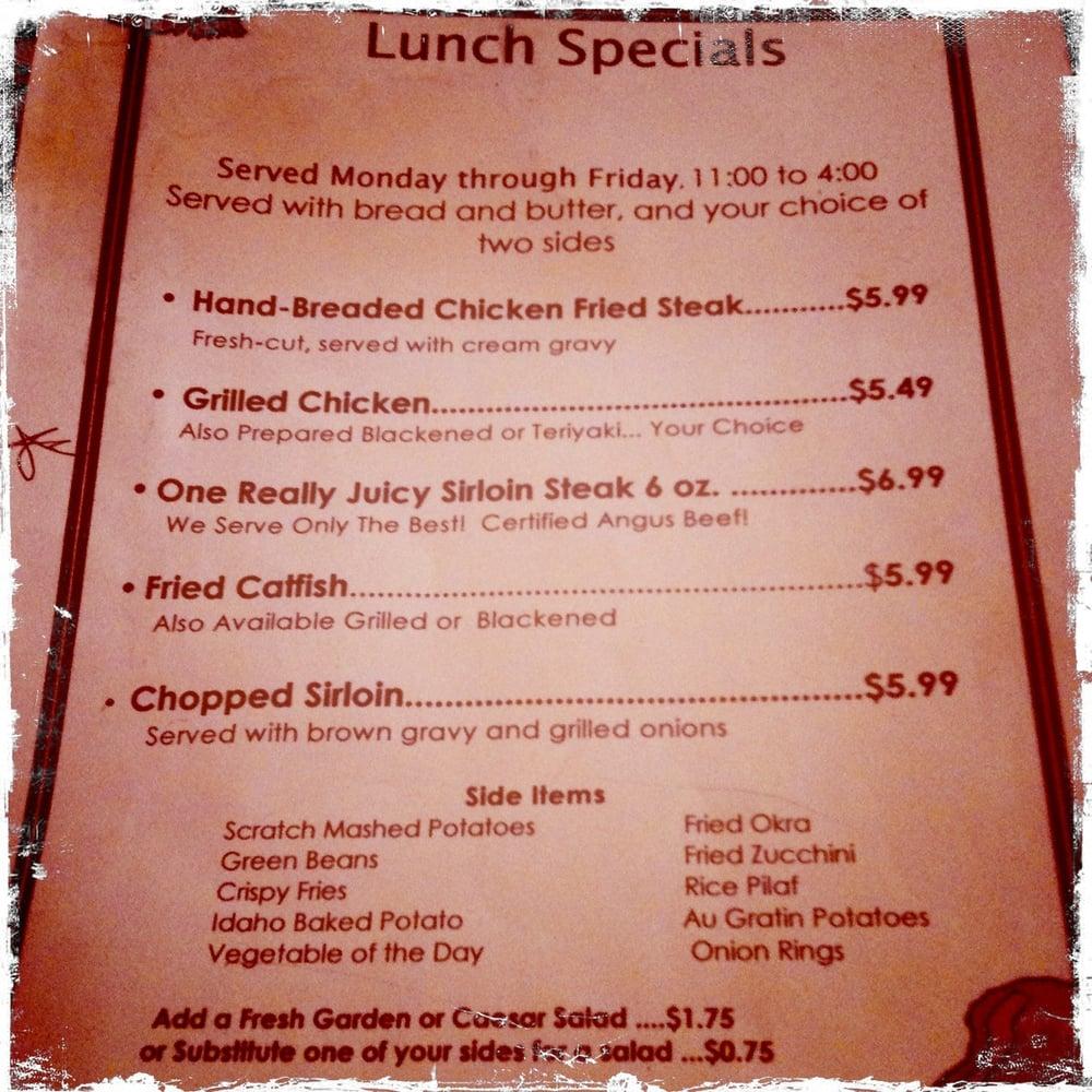 Menu at Blake's Cafe, McQueeney