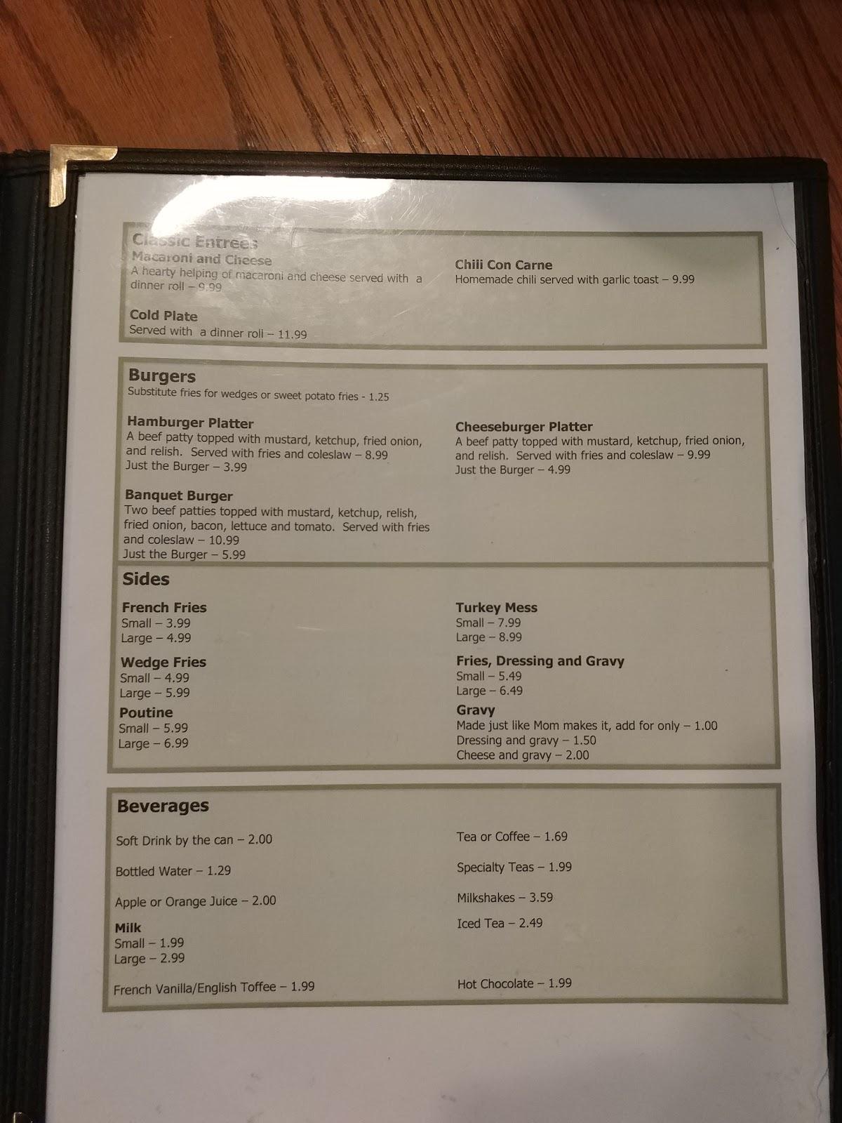 Menu at Country Kitchen restaurant, Gander