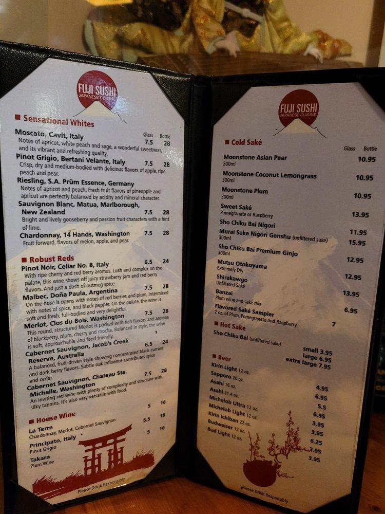 Menu at Fuji Sushi Japanese Cuisine restaurant, Winter Park, 249 W ...