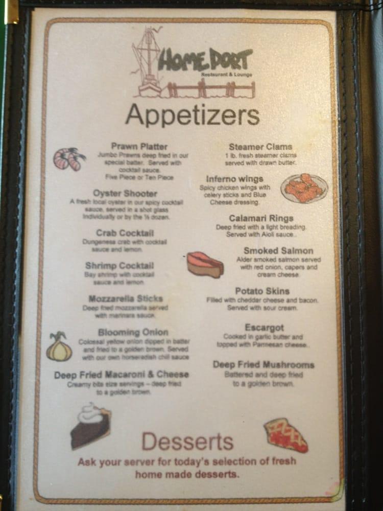 Menu at Home Port Restaurant, Ocean Shores