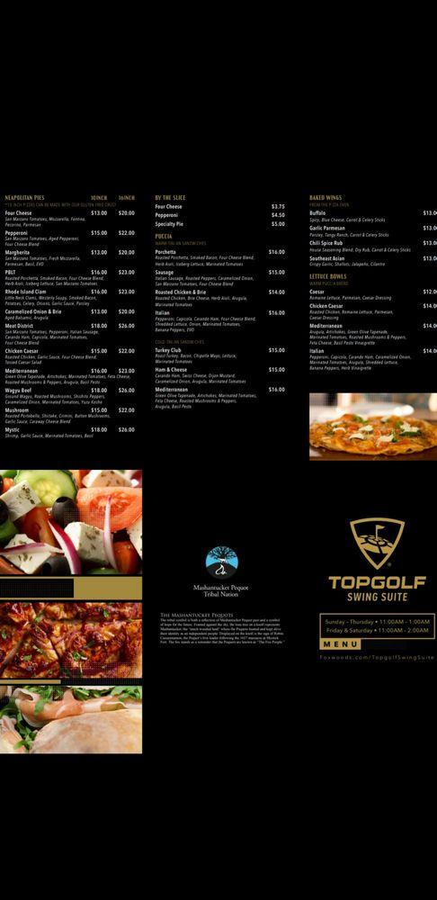 Menu at Topgolf, Ledyard